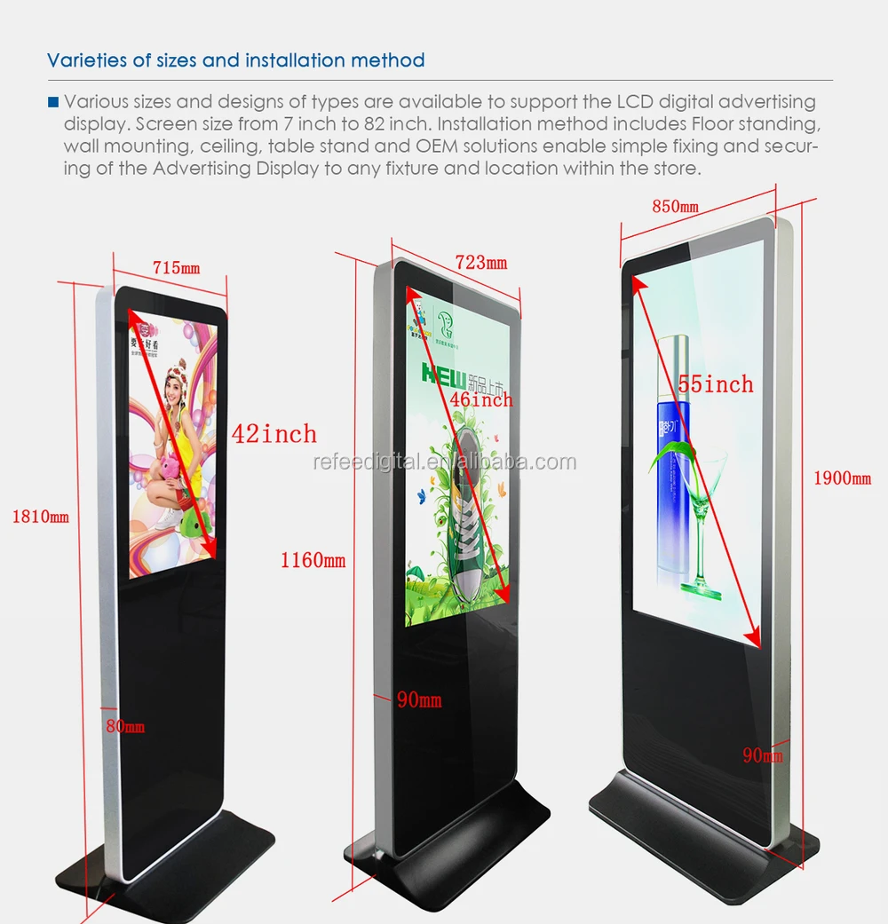 32-65inch Full Hd Lcd Display Panels / Ad Display / Replacement Led Lcd ...