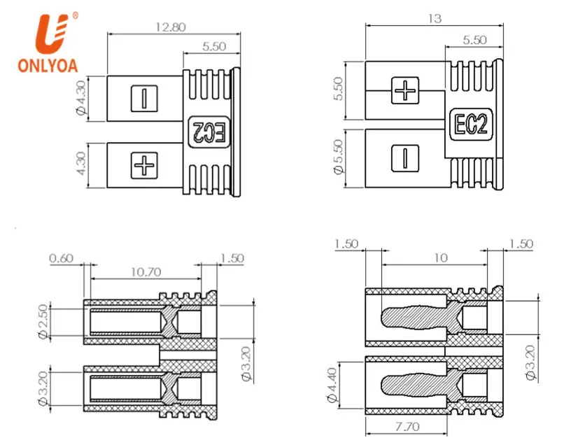 Ec3 3.5mm Rc Bullet Plug Power Battery Cable Connector Male Female - Buy Ec3 Connector,Ec3 ...
