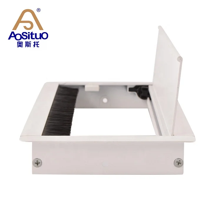 Aluminium Office Table Cable Cover with Buffering Wire Management