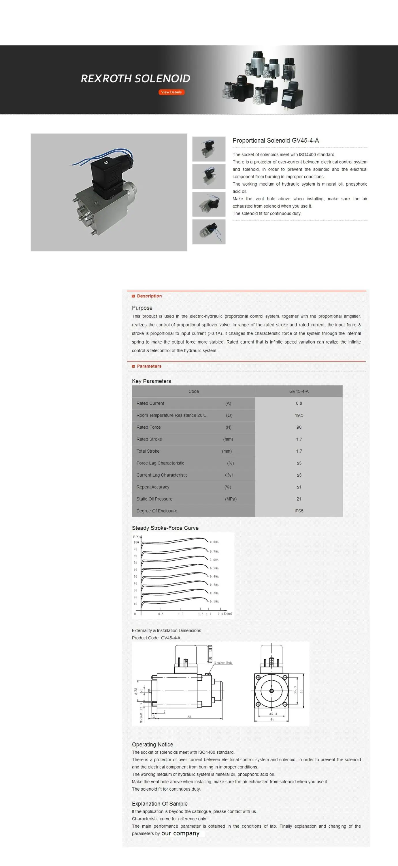 Hot Sales Rexroth Proportional Valve Solenoid,small Electromagnet,GV45 ...
