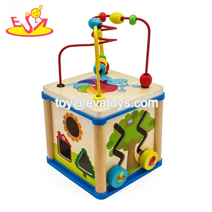 Wholesale Educational 5 in 1 Wooden Garden Activity Cube for Baby ...