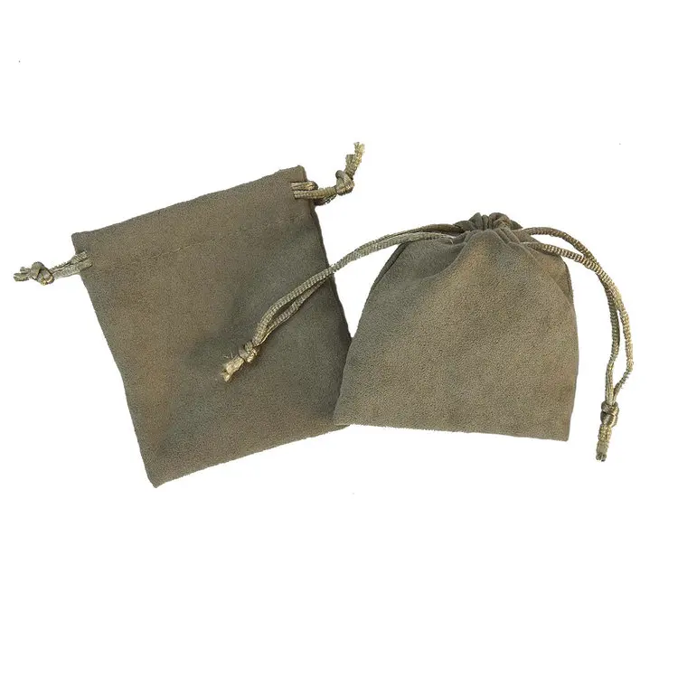 Customized Soft Faux Suede Drawstring Logo Print Jewelry Pouch&gift Bag ...