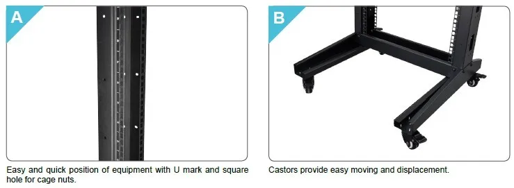 Safewell 19 Inch Open Rack 22U - Versatile & Durable