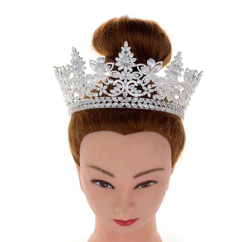 Echsio Trendy Bride Copper Crowns Tiara Luxury Rhinestone Vintage Women ...