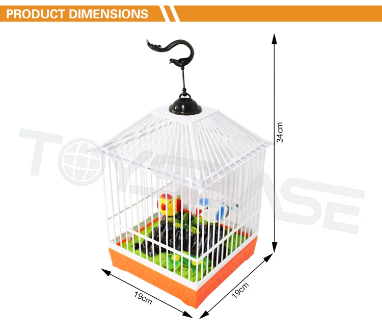 Funny Plastic Bird Cage Toys for Kids with Electric Sound Control