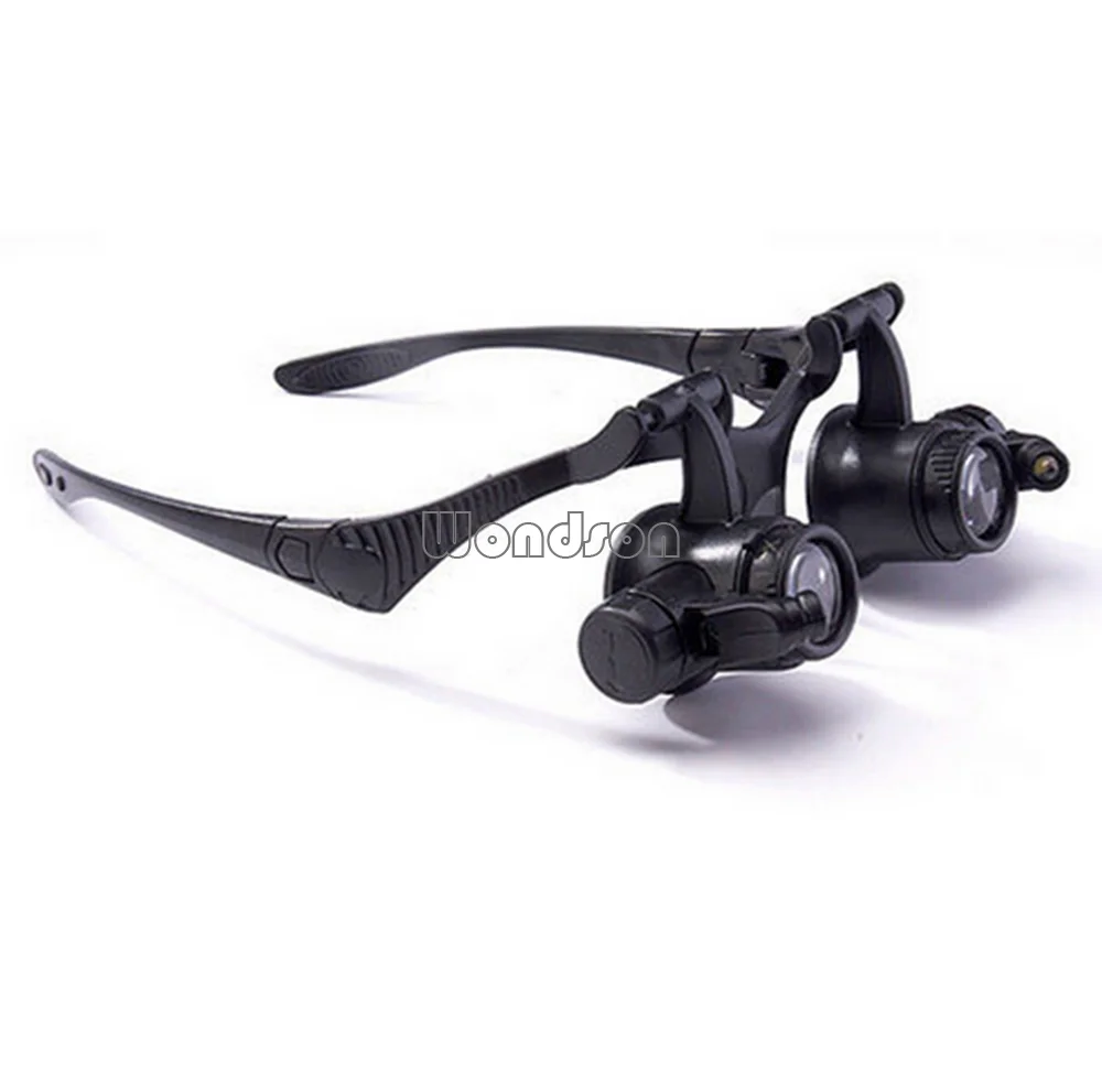 10x 15x 20x 25x Eye Wearing Magnifier Glasses Led Lights Loupe ...