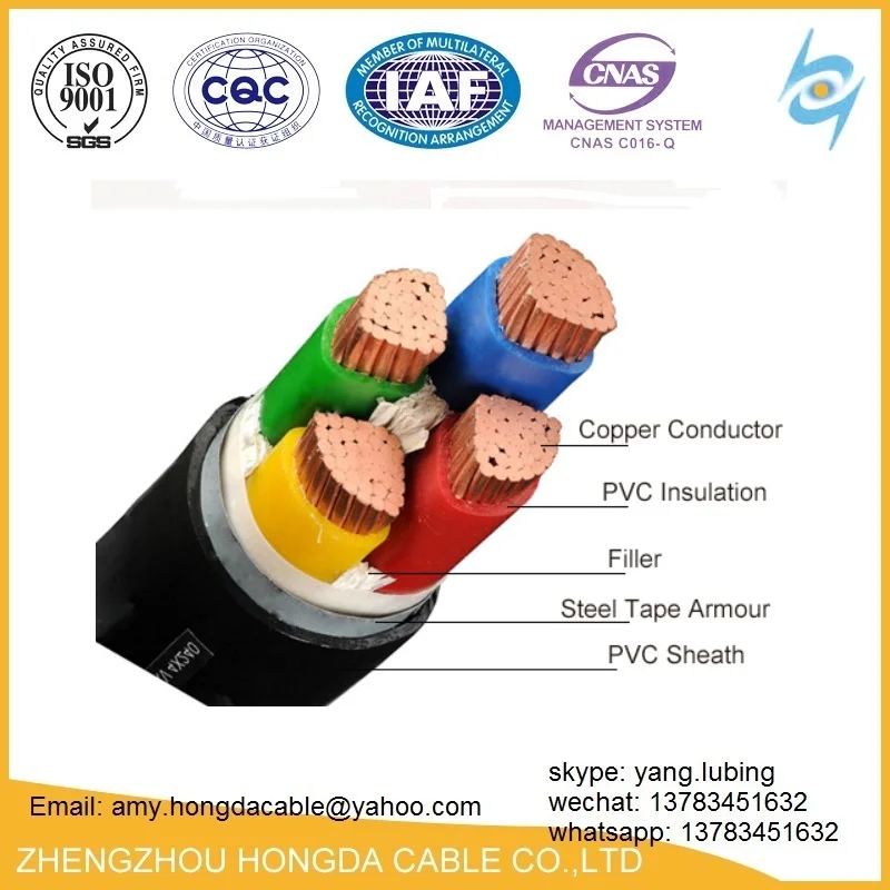16mm 4core Aluminum/copper Dsta Armored Pvc Sheath Electric Cable - Buy ...