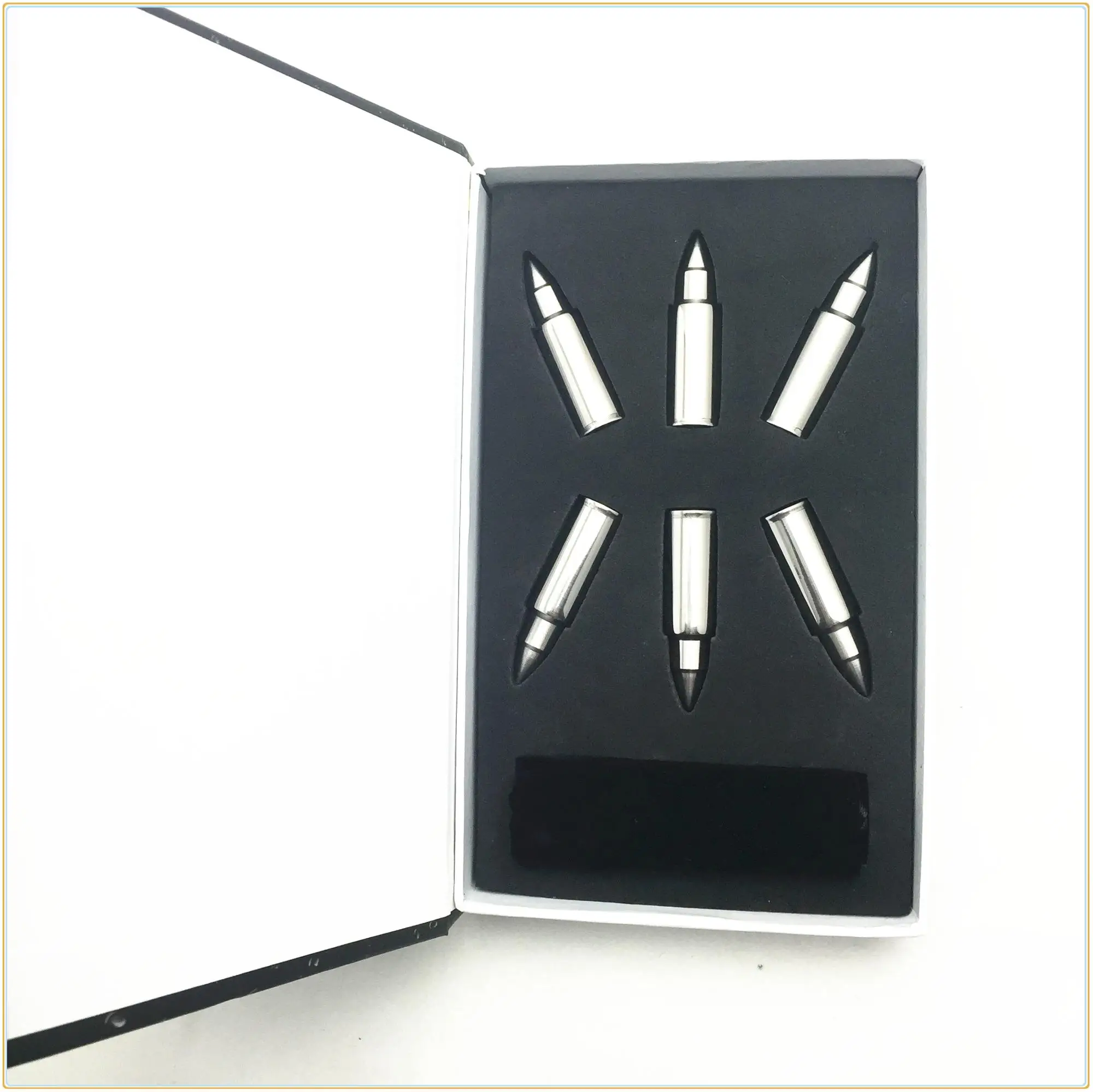 6 Pcs Bullets Shaped Stainless Steel Ice Cubes,Whisky Bullets Stones ...