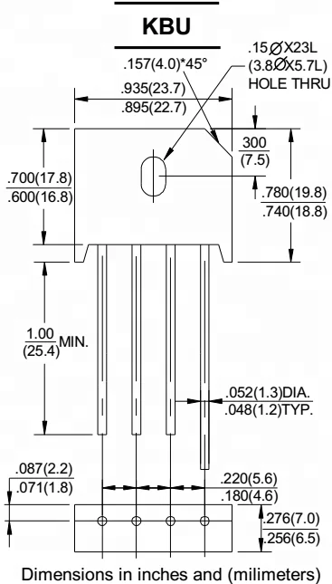 KBU608 Rectifier - 6A 800V Bridge Diode for Inverter/converter