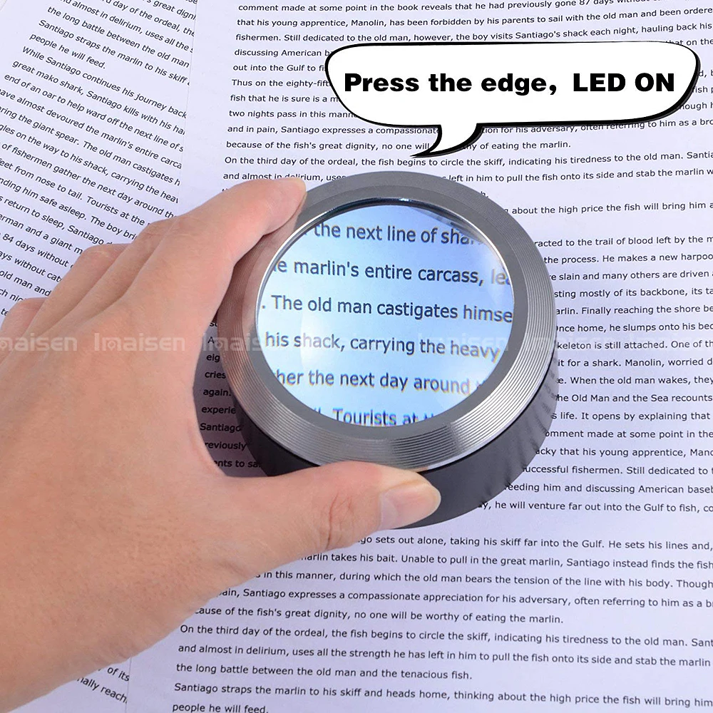 5x Magnifying Glass with LED Lights - Perfect for Reading