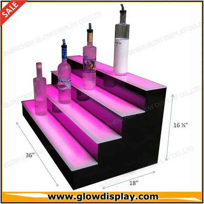 2 Tier Led Lighted Liquor Bottle Display Shelf - Buy Led Lighted Liquor ...