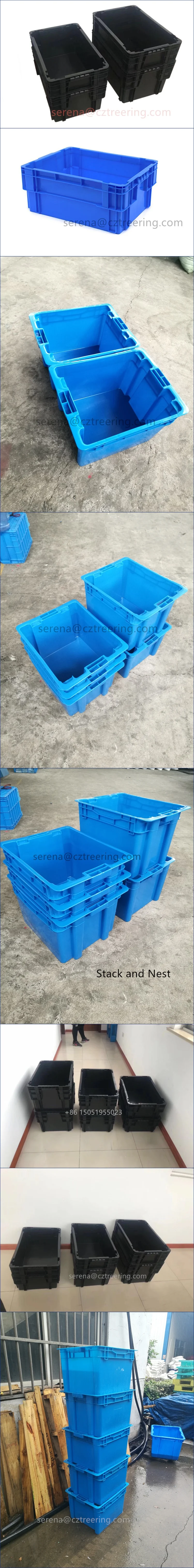 Uncollapsible Stack Nest Plastic Tote for Water & Seafood Storage