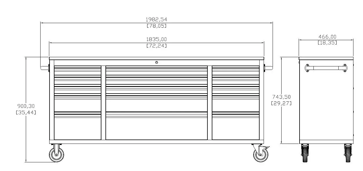 72 Inch 15 Drawer Work Bench Tool Box Chest Cabinet - Buy Work Bench ...