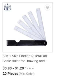 6pcs Fan Type Scale Ruler Set for Engineering - 1:10, 1:15