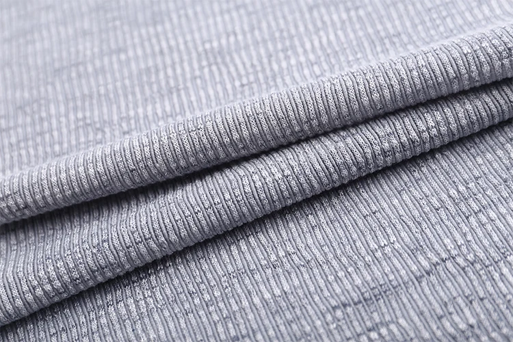 Wholesale High Quality Grey Melange Color 65 Polyester 35 Rayon Rib ...