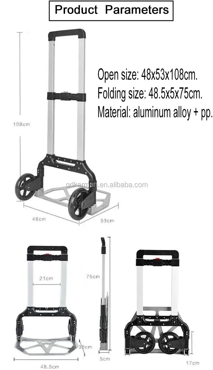High Quality Heavy Duty Folding Hand Truck - 2 Wheel Luggage Cart
