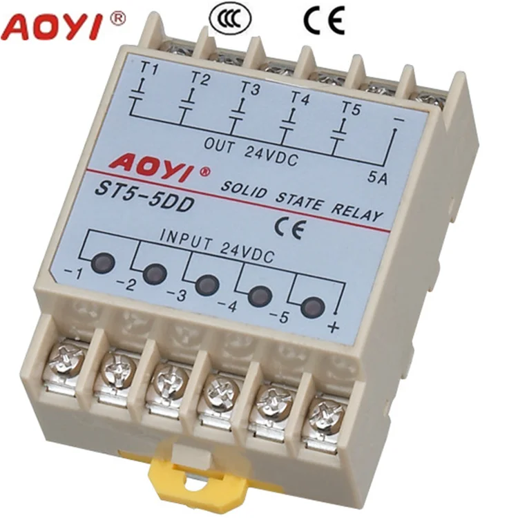 Aoyi Variable 5 Channel Din Rail Five Input 24v Dc Ssr Solid State Relay - Buy 24 Volt Dc Relay ...