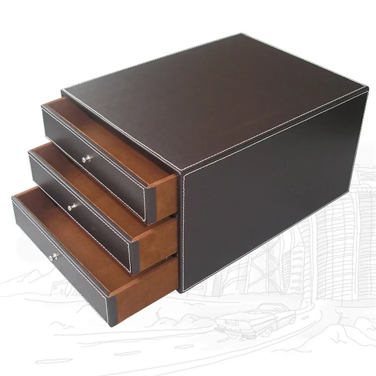 Multifunctional Handmade Luxury Pu Leather Office Desk Organizer Set ...