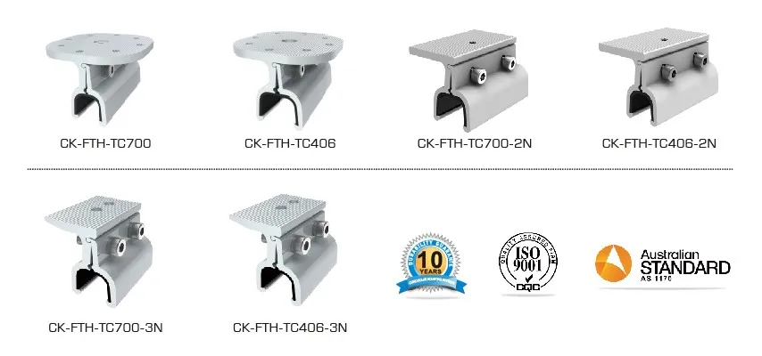 Aluminium Pv Mounting Solar Panel Clamps For Sheet Metal Lysaght Klip ...