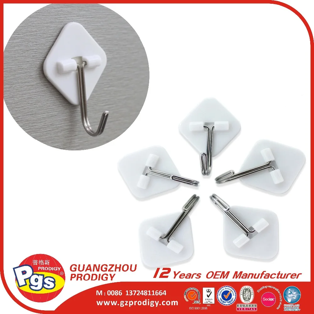 Plastic Wall Hanger Hook Transparent Small Door Hooks Hangers Plastic ...