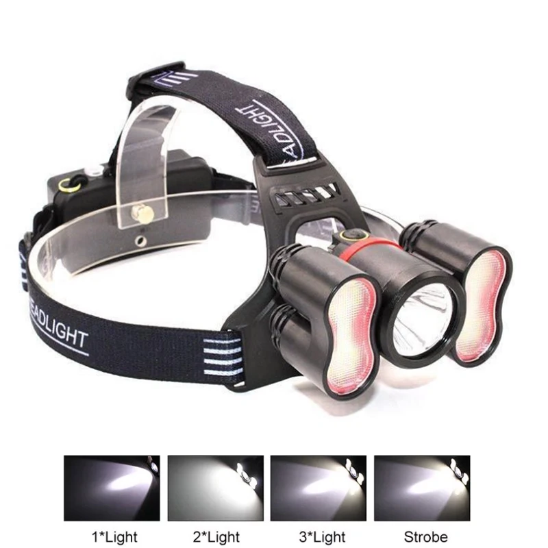 18650 Battery Miner Helmet Mounted Light Sensor LED Headlamp