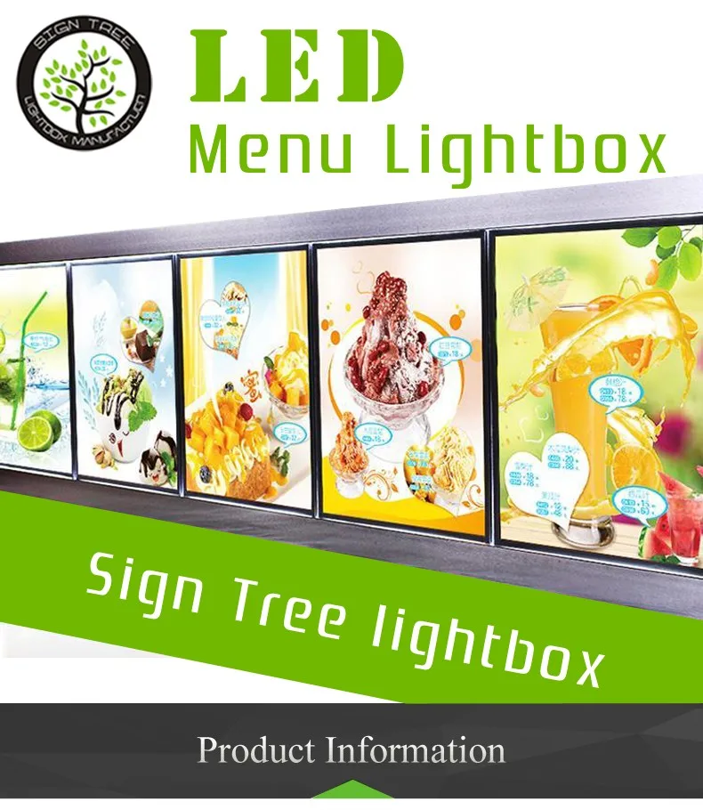 Led Wall Mounted Acrylic Material Fast Food Restaurant Menu Display ...