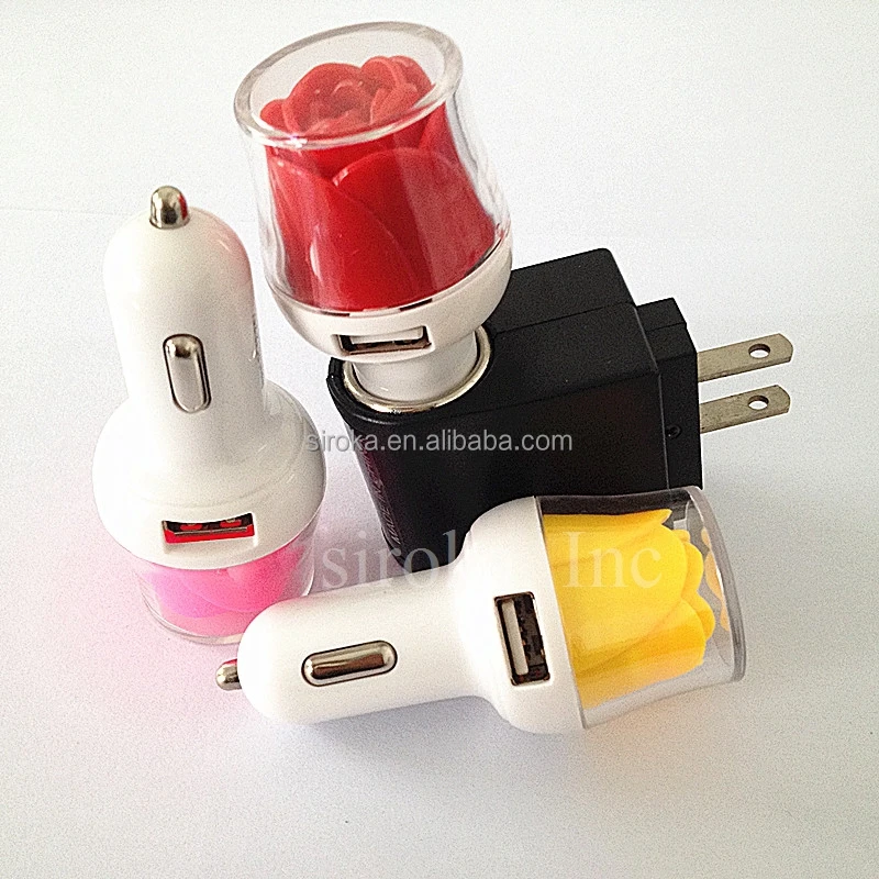 100% Brand New Universal Dual Usb Car Charger 5v 3.1a Rose Car Charger ...