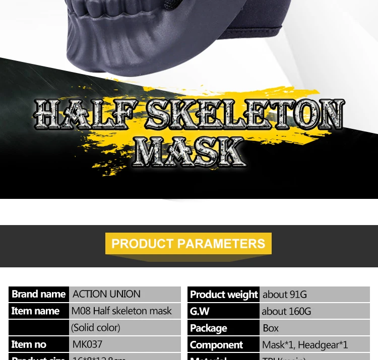 Action Union Halloween Festival Party Mask Cs Protective M08 Half Face ...