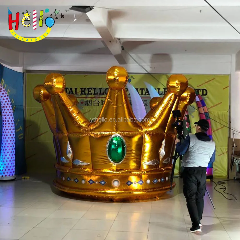 Event Carnival Decoration Giant Inflatable Golden King Crown Balloon ...