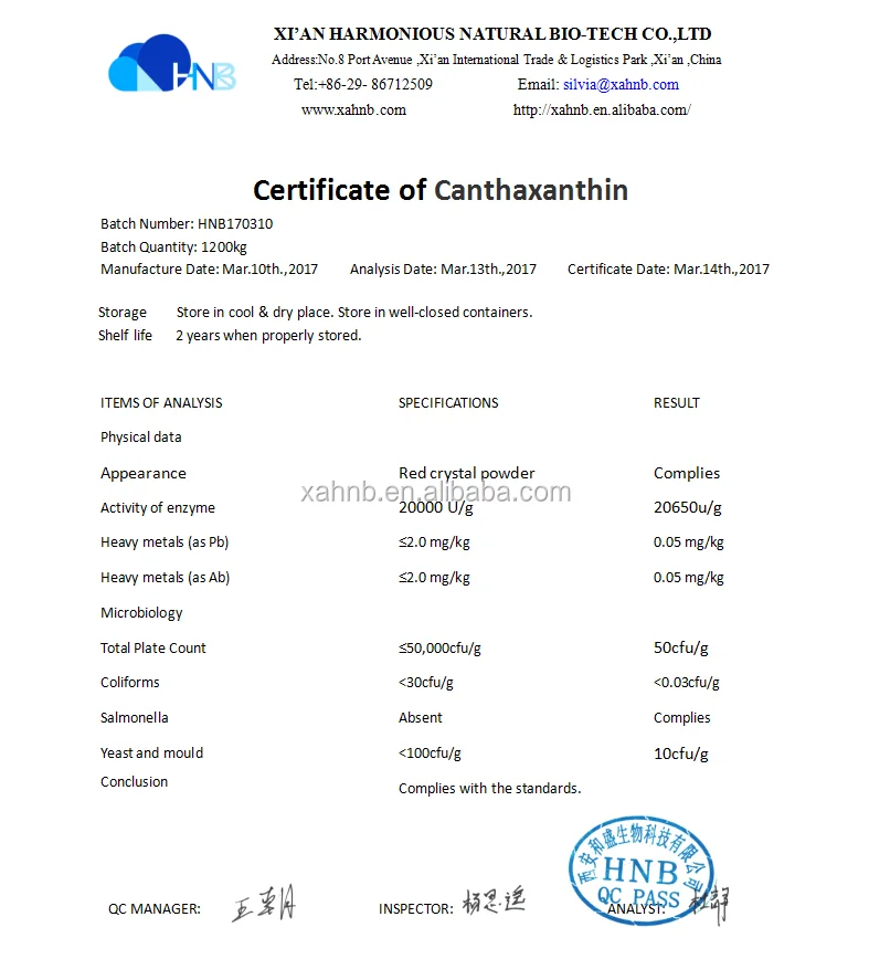Food Grade Pure Canthaxanthin 10% - Buy Canthaxanthin,Pure ...