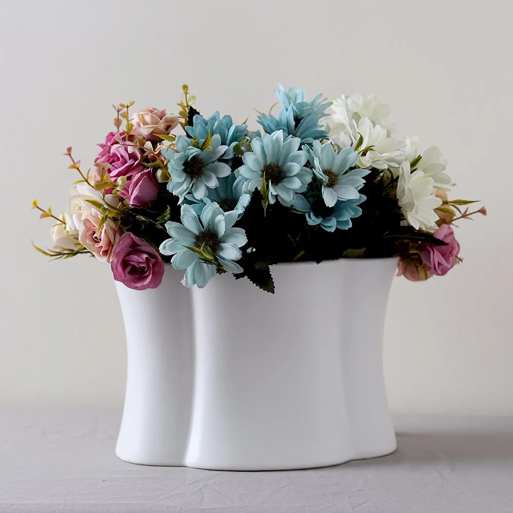 High Quality Matt White Modern Geometric Ceramic Vases For Flower - Buy ...