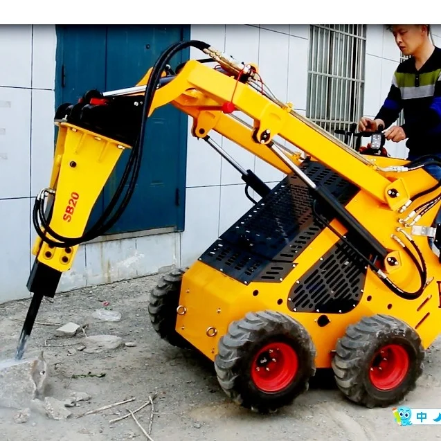 Mini Skid Steer Loader with Hydraulic Breaker Hammer