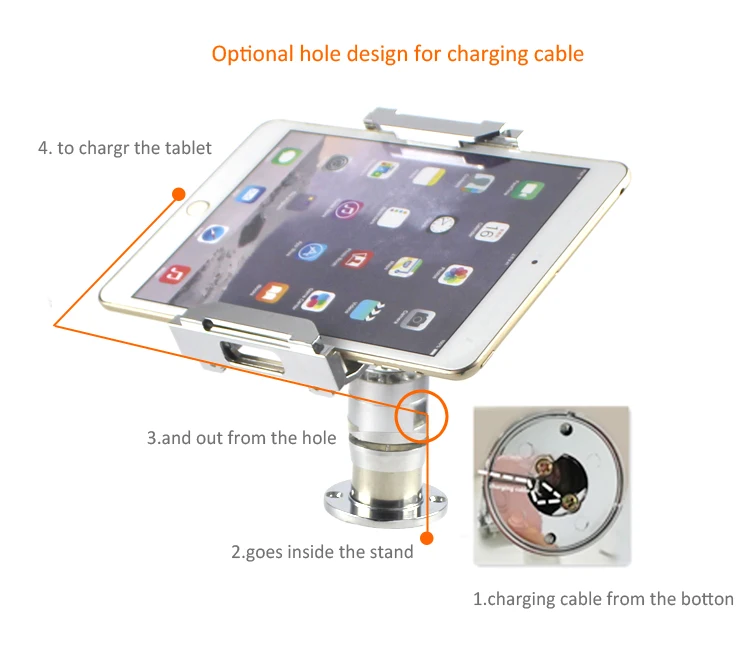 Secure Anti-theft Lock Mobile Support Holder Stand Mount For Ipad Pc ...
