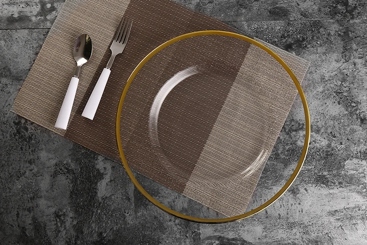 Wholesale Clear Under Plate Wedding Galvanized Glass Charger Plates ...