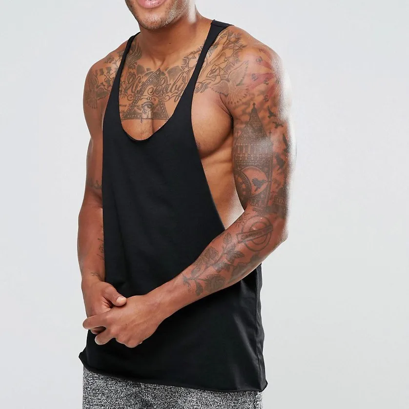 China Factory Price Vest,Gym Tank Top,Extreme Dropped Armhole Mens Tank ...