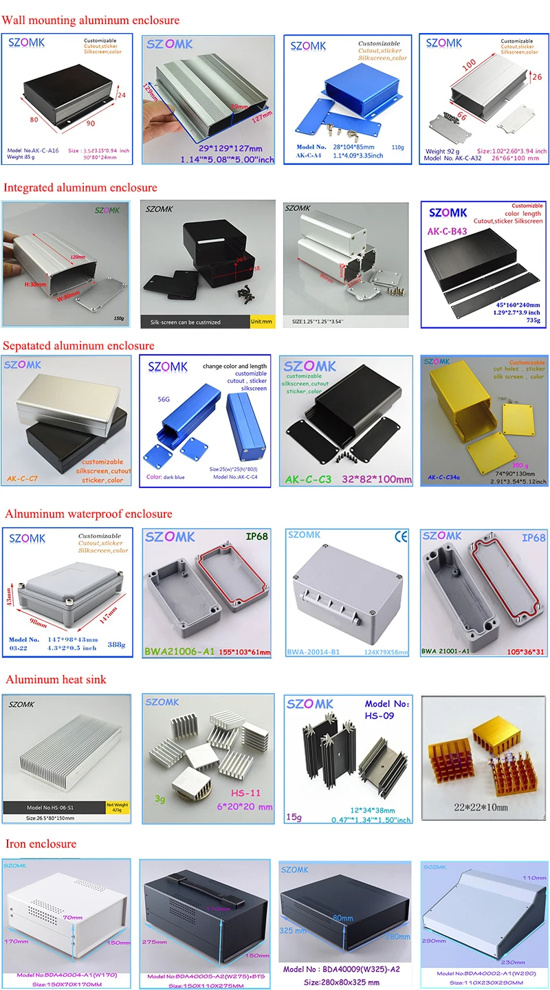Aluminum Extrusion Box Electronic Enclosure Project Case Aluminum ...