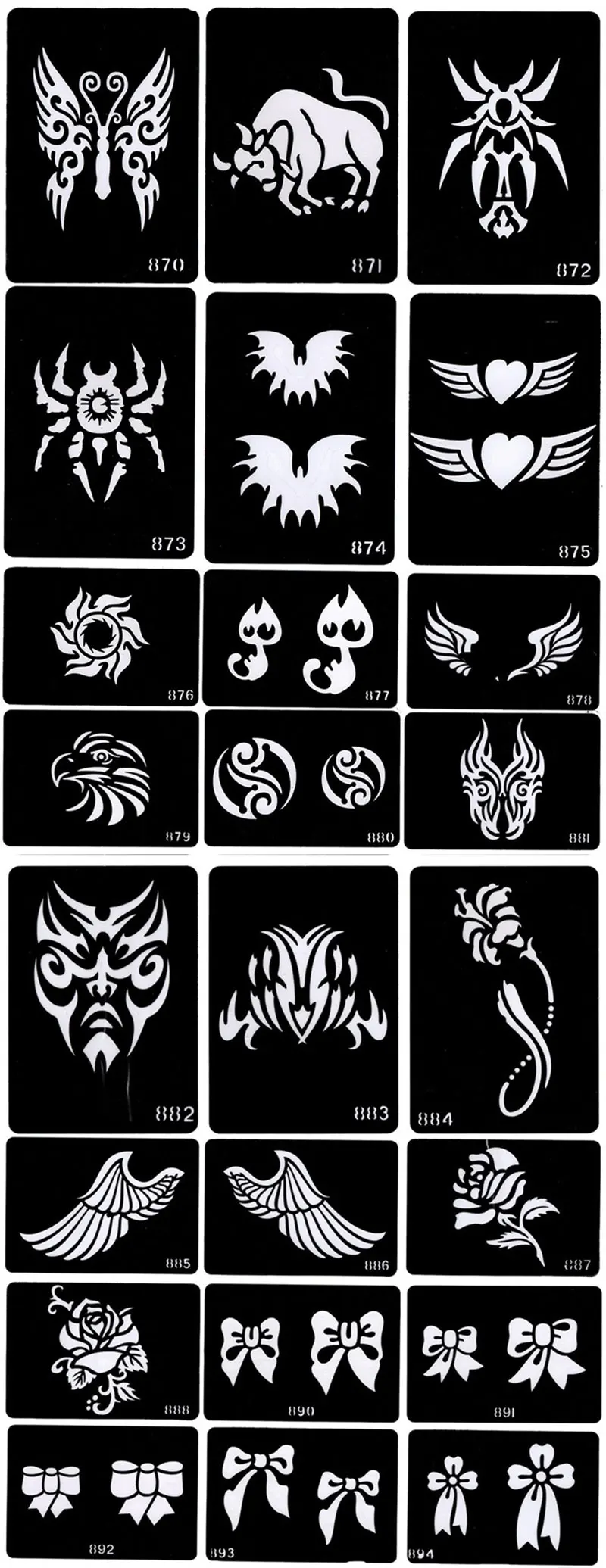 1000 Designs Tattoo Template Stencil Tattoo Temporary Sticker