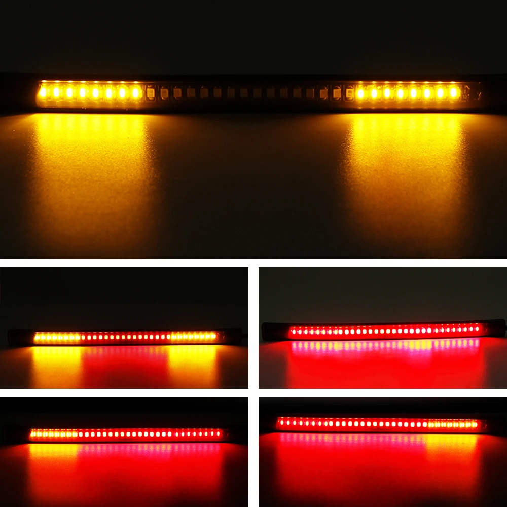 Flexible 48 Led Motorcycle Turn Signal Light Strip Tape License Plate ...