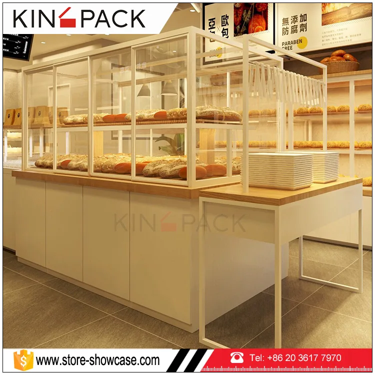 Guangzhou Factory Customized Wooden Bakery Showcase Design For Bread ...