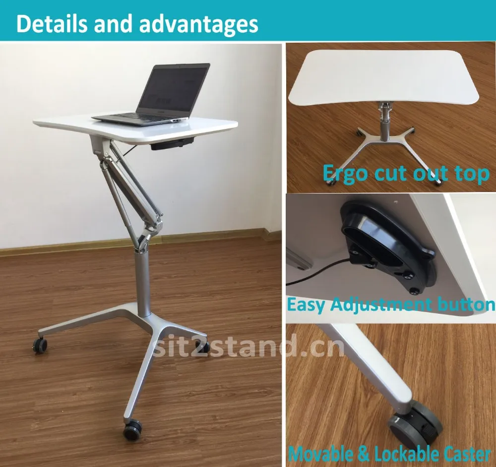 Pneumatic Adjustable Gas Lift Hydraulic Standing Table