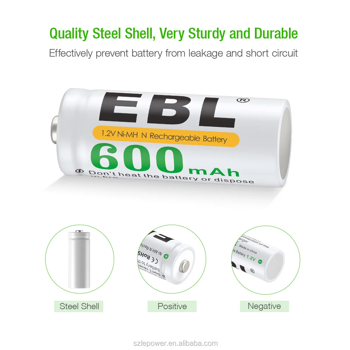 600mah E90/lr1/am5/mn9100 N Size Batteries,N Rechargeable Nicd Battery ...