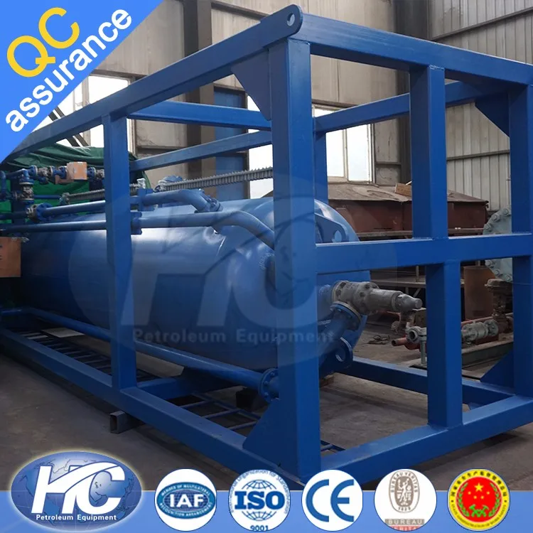 Oilfield Skid Mounted Carbon Steel Buffer Tank / Carbon Steel Pressure ...