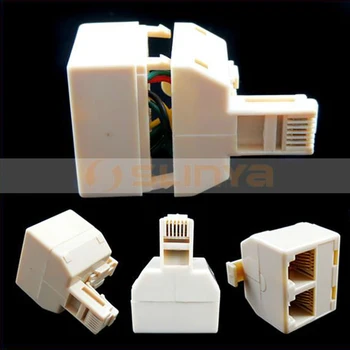 6p6c Telephone Splitter Rj12 Plug To Dual Rj12 Jacks - Straight - Buy ...