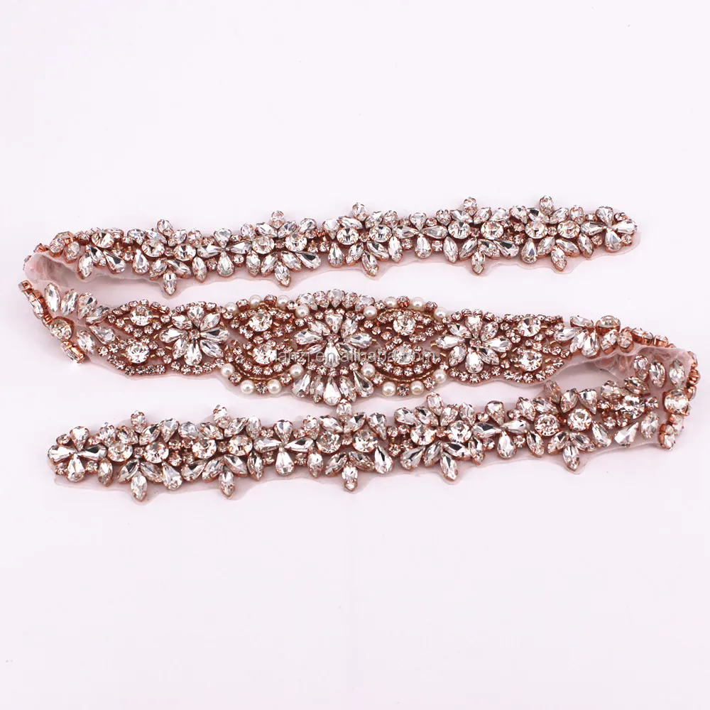 Rhinestone Embellishment Bridal Belt Beaded Fancy Diamond Sash Applique ...
