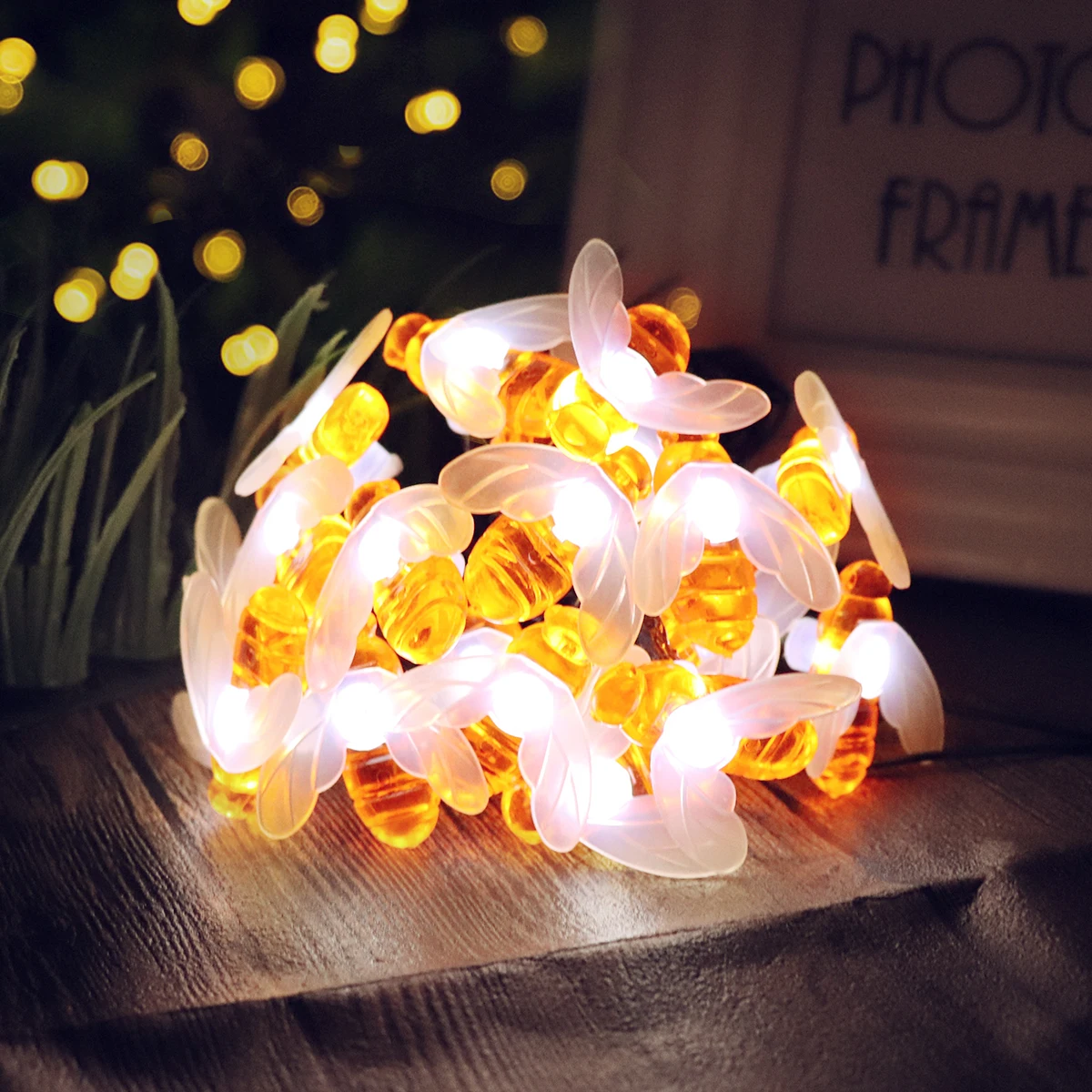 Honeybee Solar String Light Waterproof 30led Bumble Bee Shape Solar ...