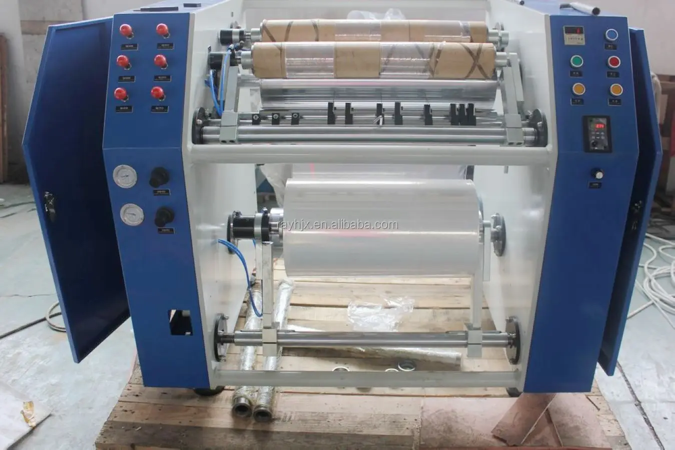 Pre Stretch Film Rewinding Slitting Machine - Buy Plastic Slitting ...