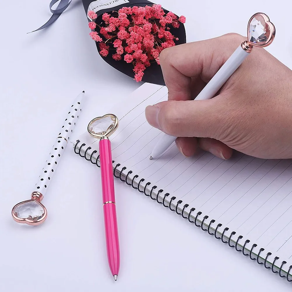 Small Diamond Pen - Heart Shape Diamond Gift Pens 12PCS