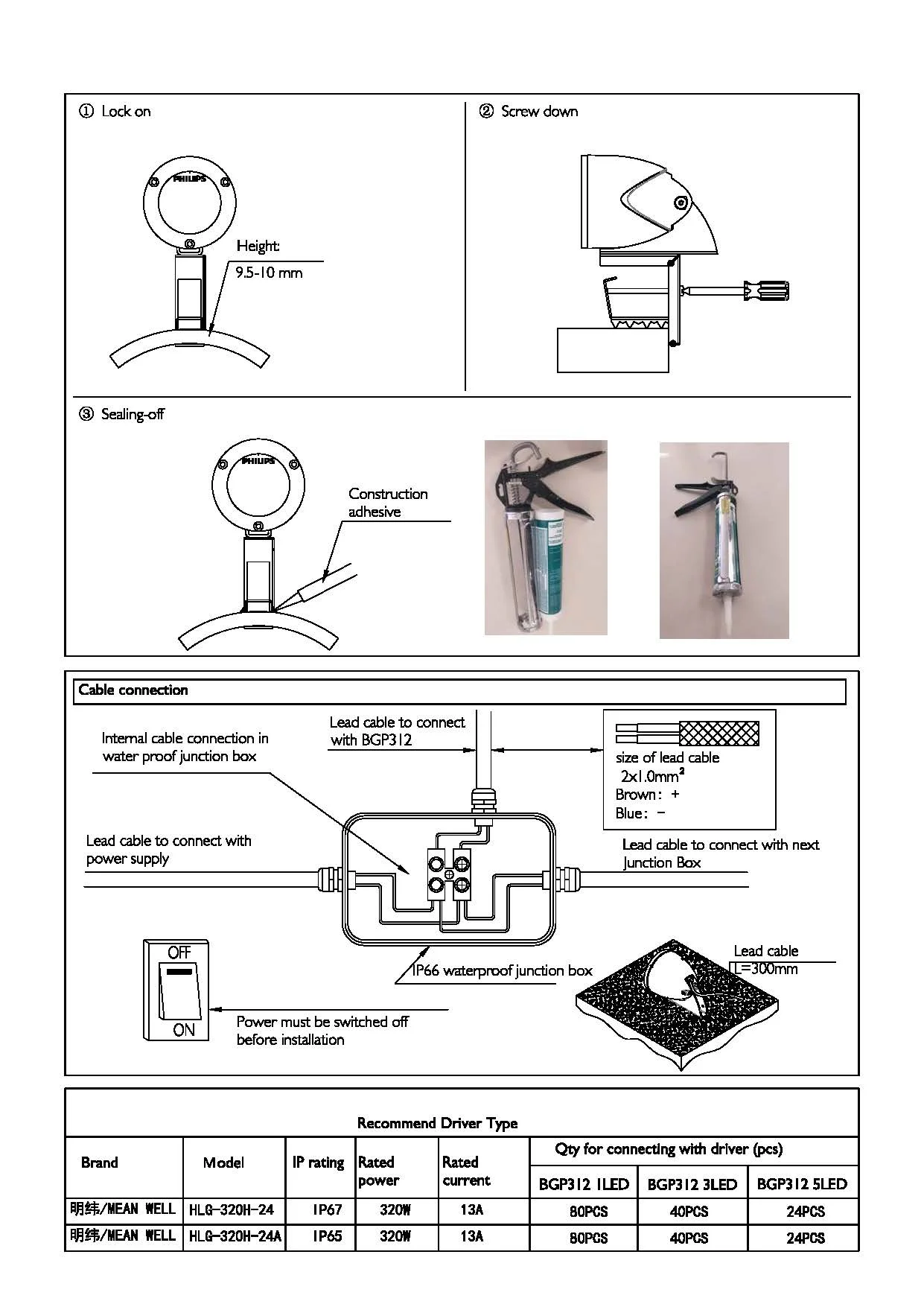 PHILIPS LED Spot Light Outdoor Lawn Light BGP312 - 50000 Hours