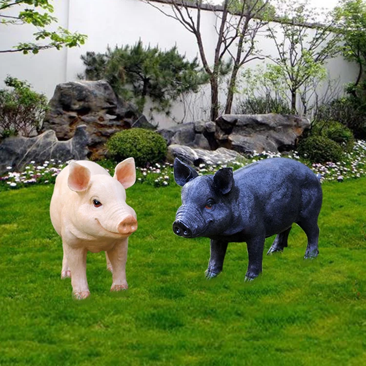 Outdoor Home Garden High Quality Animal Life Size Fiberglass Pig Statue