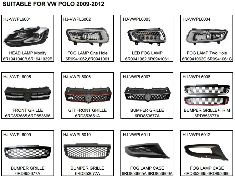 Alerón de parachoques delantero para VW Polo 6R0 6R0805915| Alibaba.com
